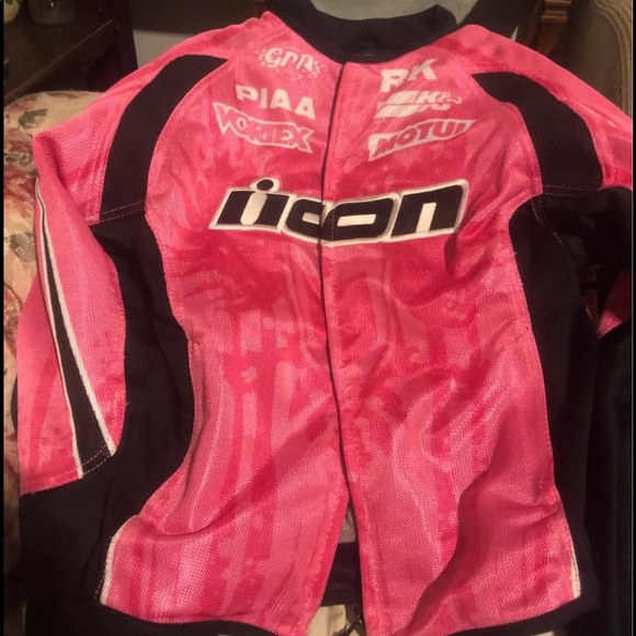 ICON | Jackets & Coats | Icon Motorcycle Pink Jacket Nwt With Padding ...